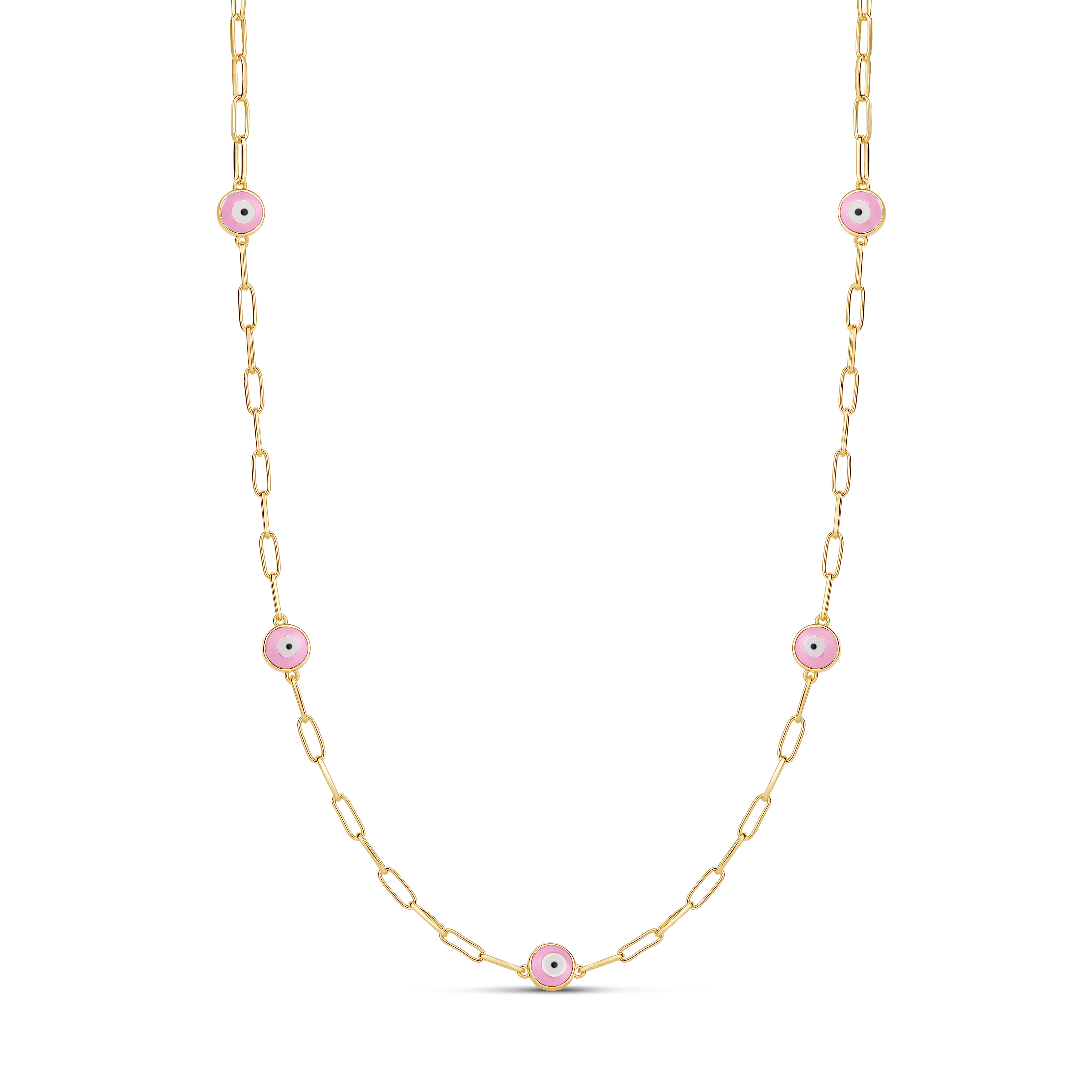 Evil Eye Paperclip Chain – JTG Jewelry