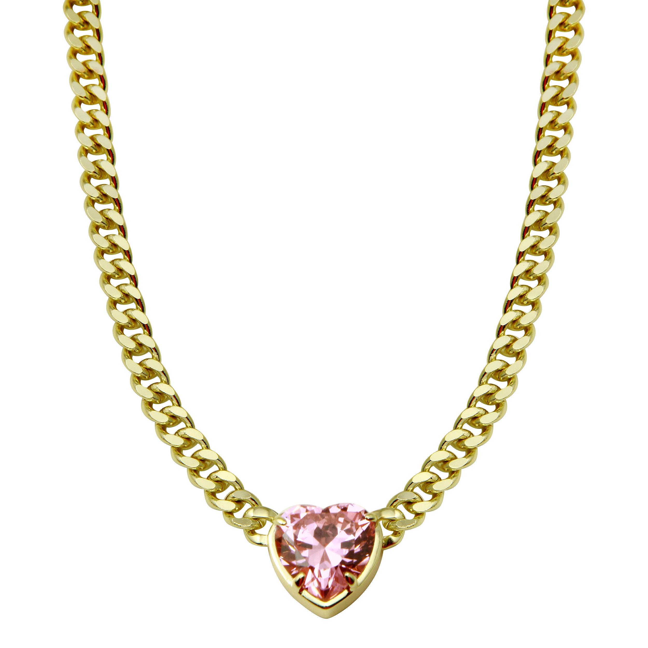 The Pink Heart Cuban Chain Necklace – JTG Jewelry