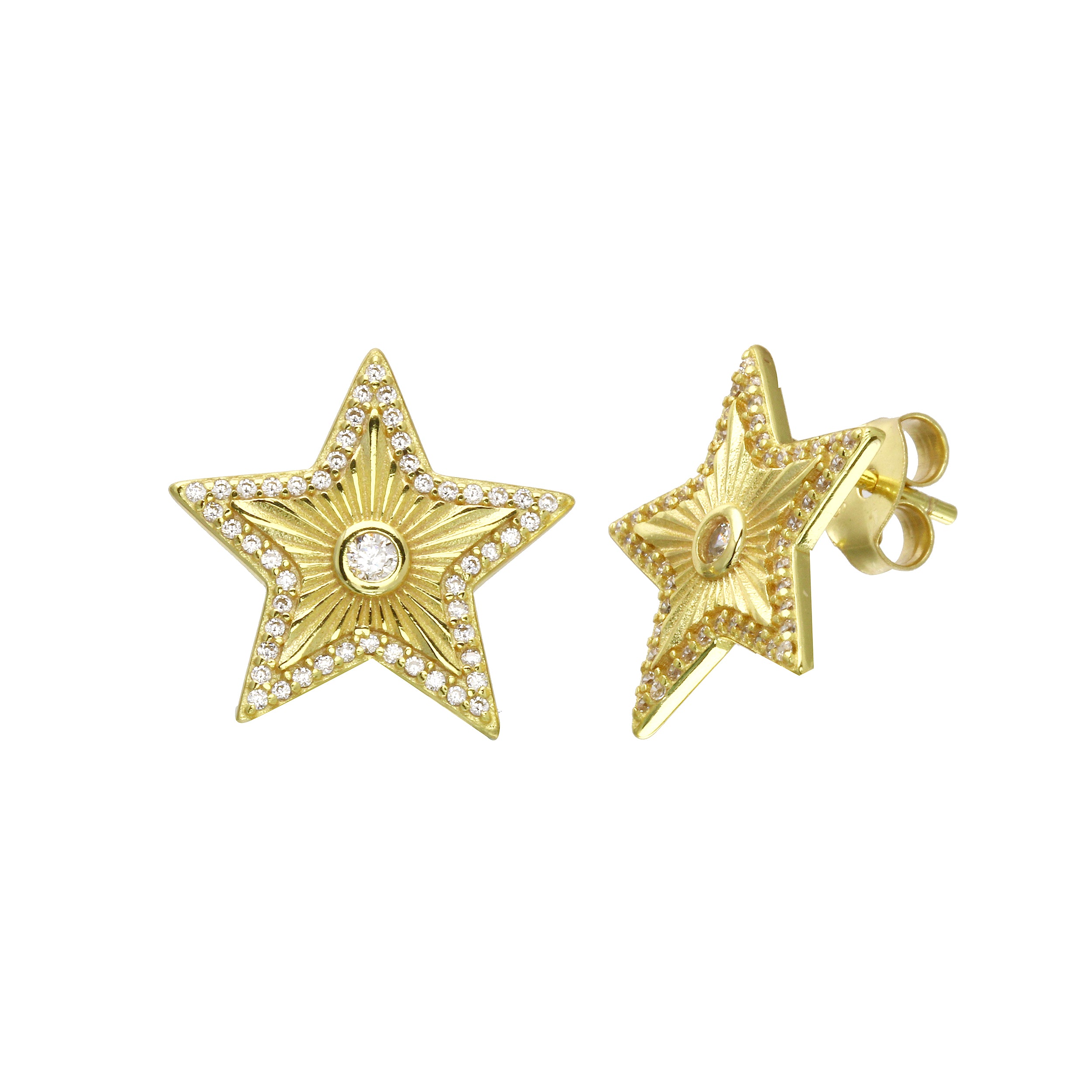 Fluted Star Studs – JTG Jewelry