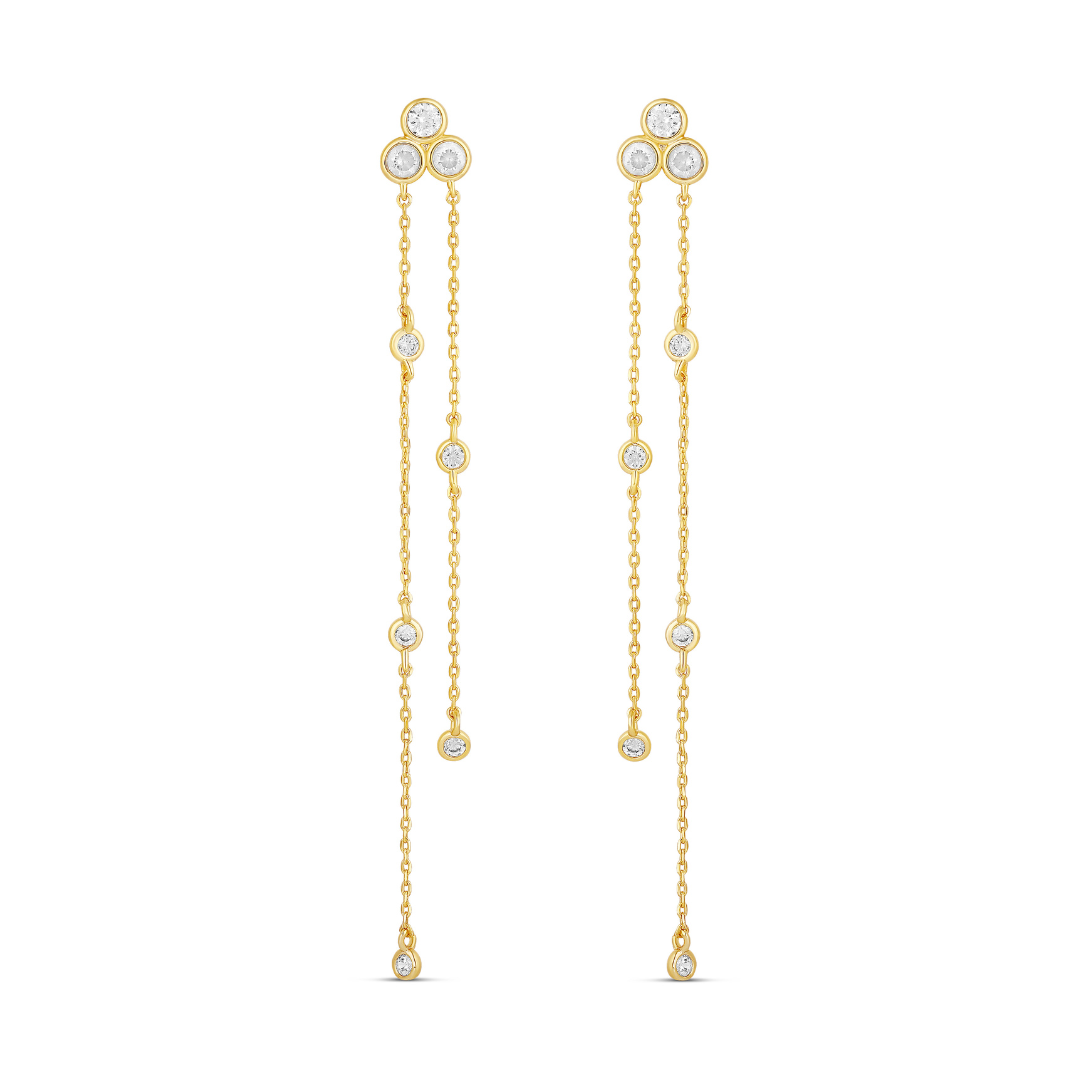 Bezel DBY Chain Earrings – JTG Jewelry